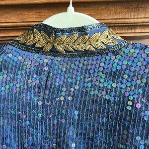 Vintage | Jackets & Coats | Vintage Bluepurple Iridescent Sequin ...
